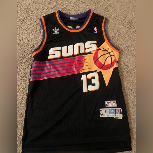 Adidas Shirts Steve Nash 3 Phoenix Suns Throwback Jersey Stitched Black Sz Large Poshmark
